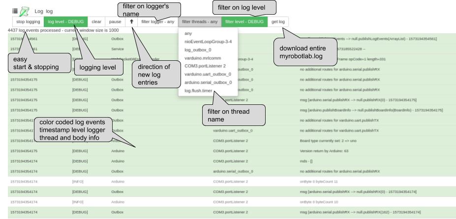 Updates - Log Service Sparkles | MyRobotLab